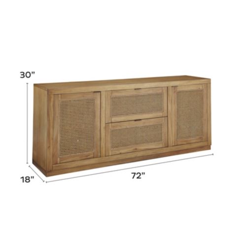 Grove Console with Drawers Doors and Shelves Rattan