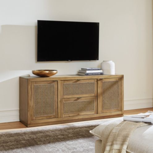 Grove Console with Drawers Doors and Shelves Rattan