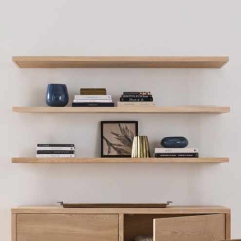 Taylor Floating Shelf with Hidden Bracket in Blond Oak Finish