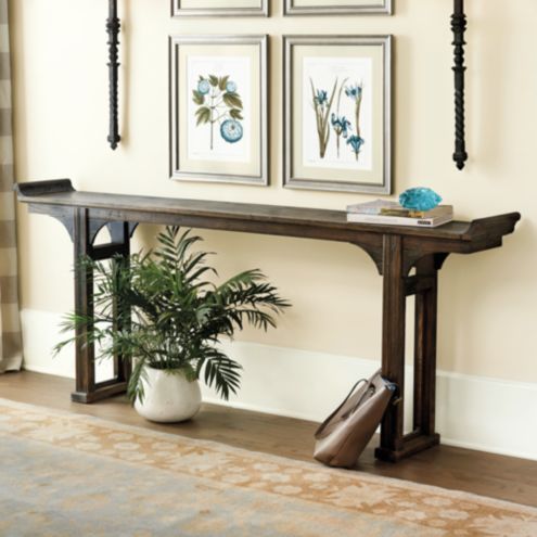 Ananda Console Table & Reclaimed Wood with Narrow Profile for Entryways ...