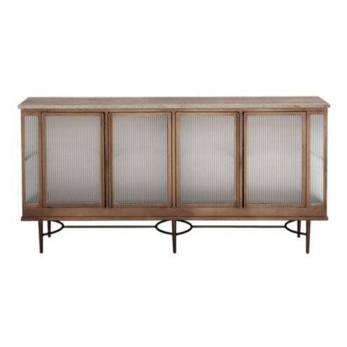 Vanessa Console Floor Cabinet with Glass Doors