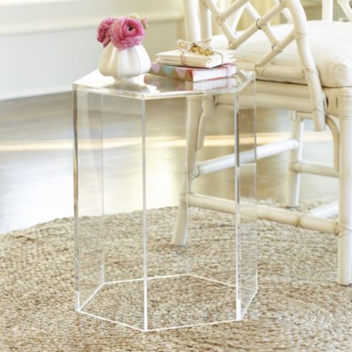 Acrylic Hexagon Side Table | Ballard Designs