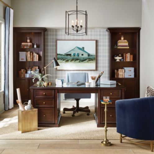 Harmon Martini Table with Brass & Fixed Tray Top