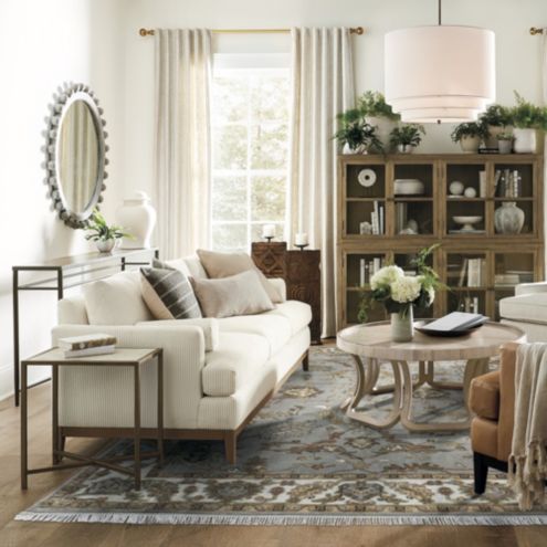 Clare Side Table with Iron & Travertine Marble