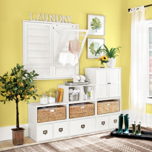 Abbeville Open Stacking Cabinet with Solid Wood Frame & Rear Stability ...