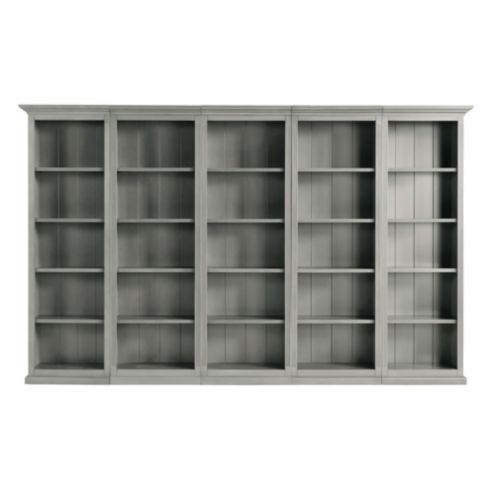 Tuscan 5-Piece Flush Bookcases Set - Warm Gray | Ballard Designs