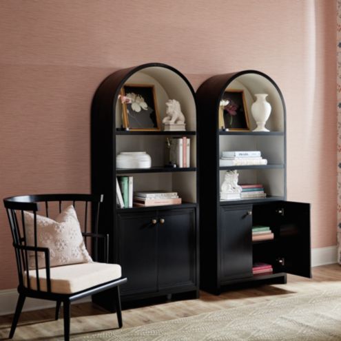 Albany Bookcase with Arched Silhouette & Adjustable Shelves