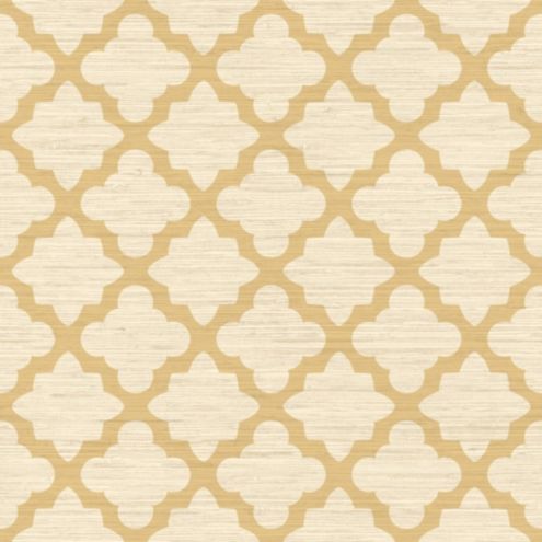 Scalloped Trellis Wallpaper Swatch - Mustard | Ballard Designs