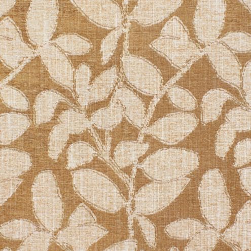 Bredon Mustard Swatch: Honey Mustard Floral & Leaf Pattern Fabric