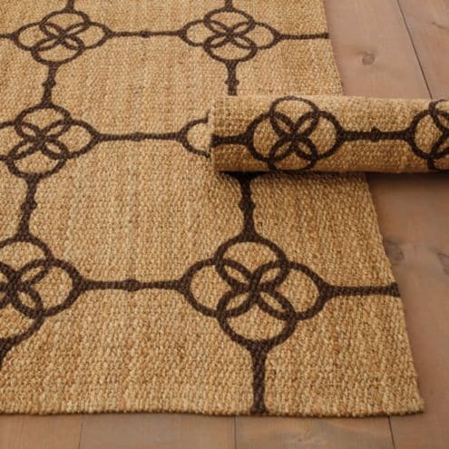 Carson Kressley Geometric Snaffle Bit Jute Rug with Chestnut Brown ...