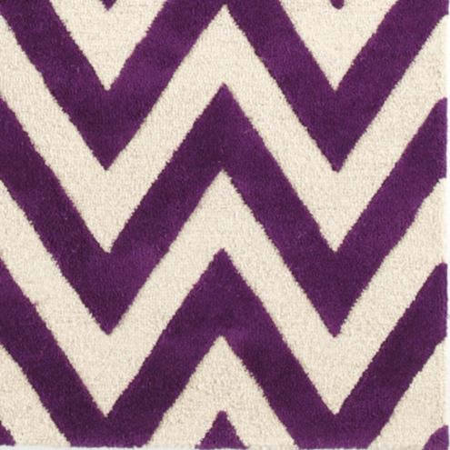 Chevron Stripe Hand Tufted Rug - Purple | Ballard Designs