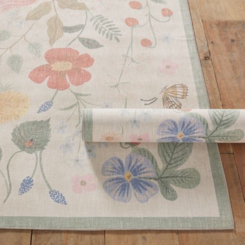 Rifle Paper Co. Strawberry Fields Rug with Silky Viscose & Cotton Blend