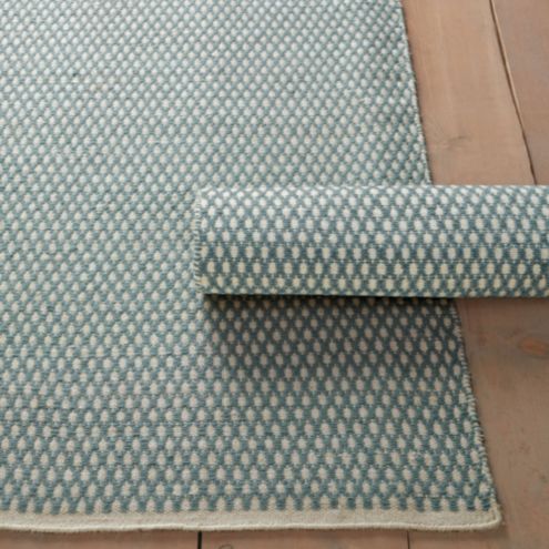 Parrish Rug Handwoven Wool & Cotton Geometric Area Rug with Lattice Motif