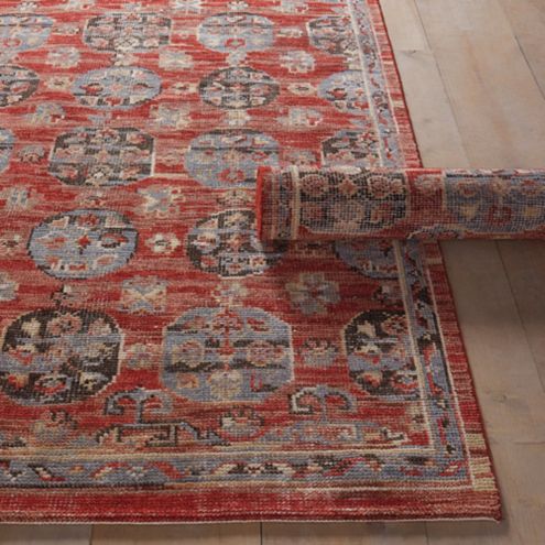 Darcy Hand Knotted Rug with Classic Gul Design & Gabbeh Dye