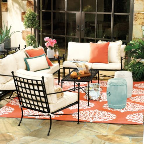 Sicilian Coral Indoor/Outdoor Rug | Ballard Designs