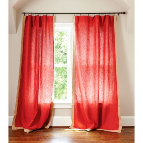 Linen Panel with Burlap Trim | Ballard Designs