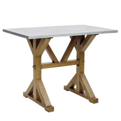 Tatum Trestle Counter Table with Zinc Top | Ballard Designs
