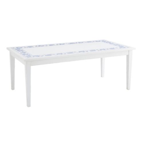 Avignon Wood Rectangular Dining Table with Printed Floral Design