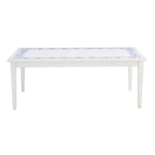Avignon Wood Rectangular Dining Table with Printed Floral Design