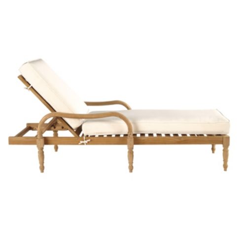 Ceylon Teak Chaise Lounge with 1 Cushion | Ballard Designs