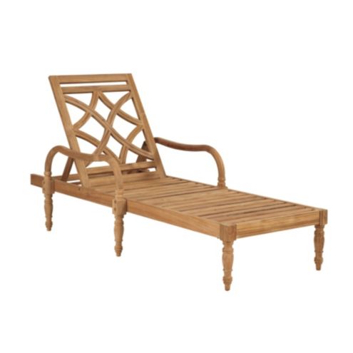 Ceylon Teak Chaise Lounge with 1 Cushion | Ballard Designs