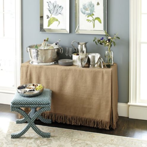Terrific Serving Table with Tablecloth | Ballard Designs