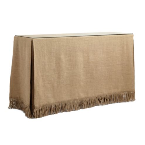 Fringed Burlap Skirted Console Table | Ballard Designs