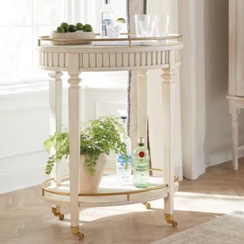 Esther Rolling Bar Cart White