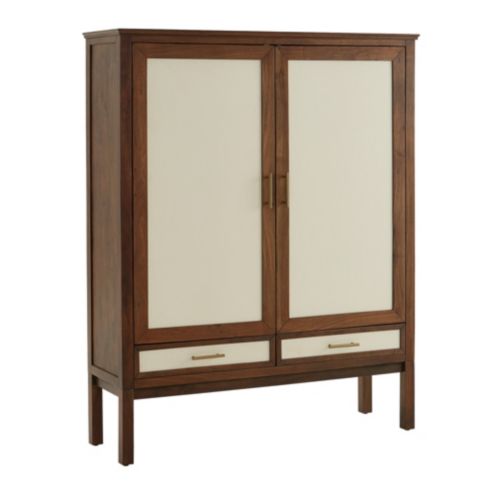 Parr Leather Door Bar Cabinet with Shelves