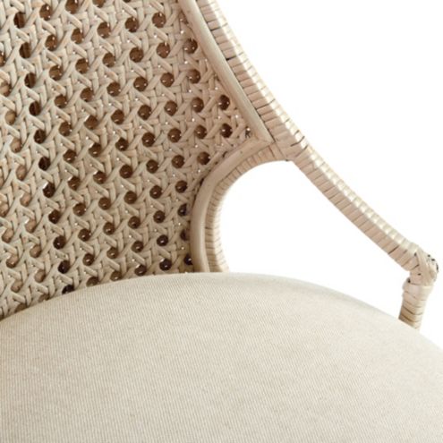 Makena Swivel Counter Stool with Gray Washed Hardwood & Rattan Back