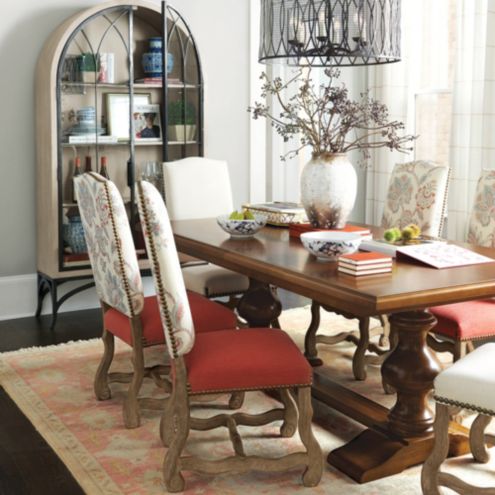 Casa Florentina Tarvine Double Pedestal Extension Dining Table with ...