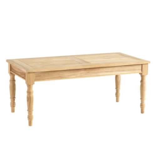 Ceylon Whitewash Coffee Table with Hand Carved Details & FSC Certified Wood