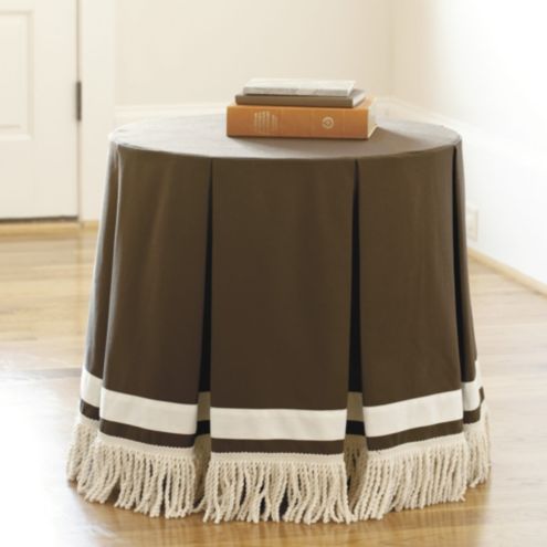 30 inch Round Pleated Terrific Trio with Bullion Fringe | Ballard Designs
