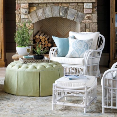 Sorrel Rattan Chair & Ottoman | Ballard Designs