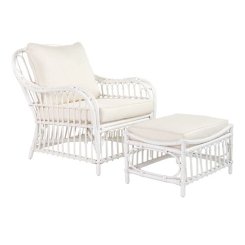 Sorrel Rattan Chair & Ottoman | Ballard Designs