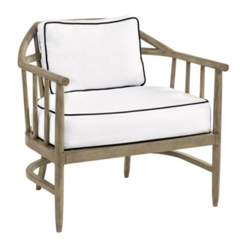 New York Chair in Linen White and Garrison Linen Ebony Welt - Stocked ...