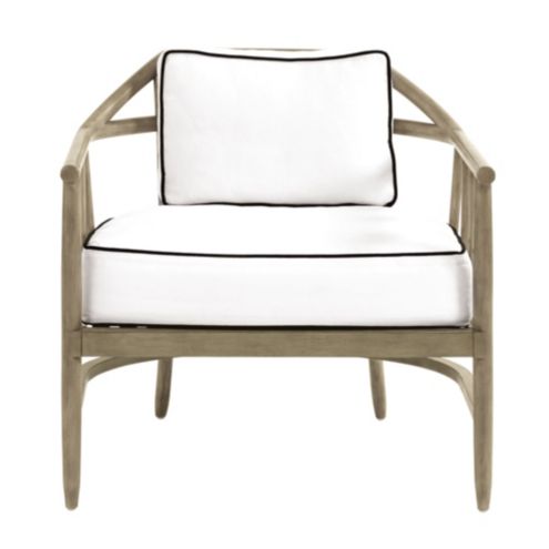 New York Chair in Linen White and Garrison Linen Ebony Welt - Stocked ...