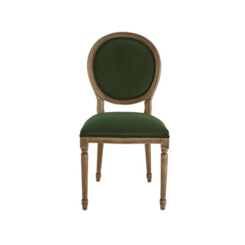 Limited Edition Louis Oval Back Velvet Upholstered Side Chair in Washed ...