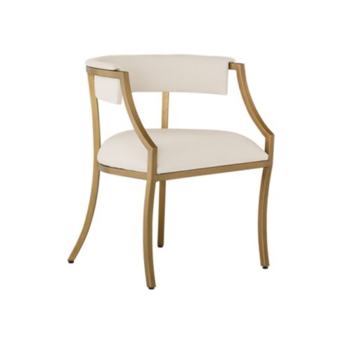 Ada Upholstered Modern Barrel Back Dining Chair Sandberg Parchment Set of 2