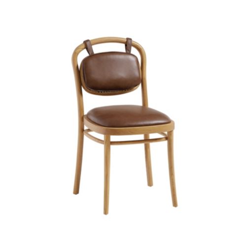 Bryce Leather Shield Back Cane Dining Side Chairs Set of 2