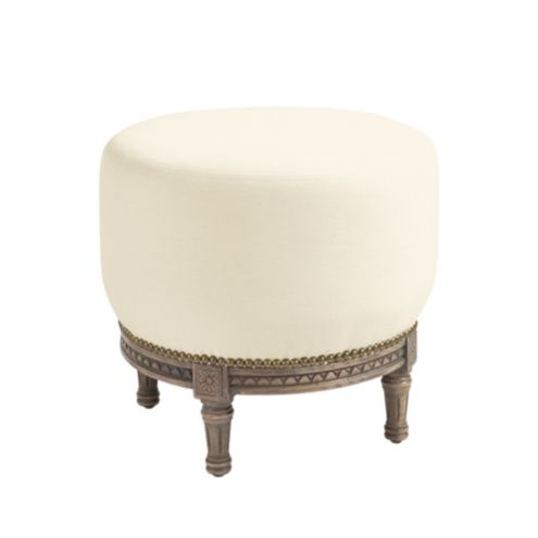 French Tuffet Ottoman with Brass Nailheads | Ballard Designs