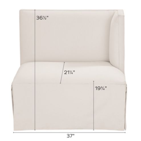 Lennox Right Arm Banquette Bench Custom Upholstered 36 inch