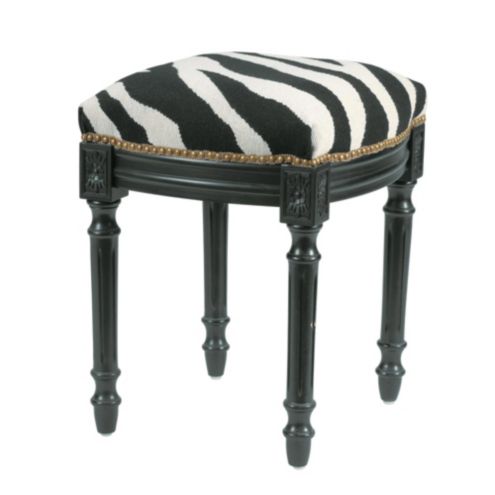 Louis Needlepoint Zebra Stool | Ballard Designs
