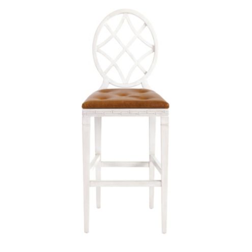 Miles Redd Diamond Back Leather Bar Stool