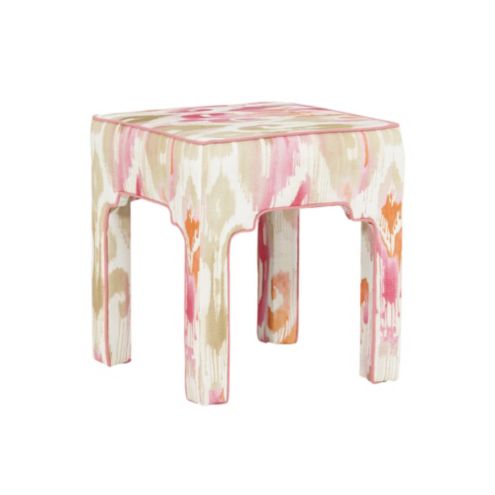 Nala Stool in Millie Pink with Suzanne Kasler Signature Linen Peony ...