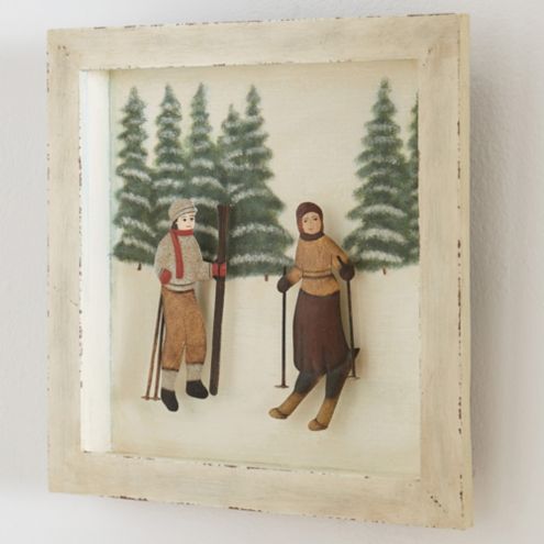 Snow Scenes Shadow Box Figurative 3D winter Wall Art