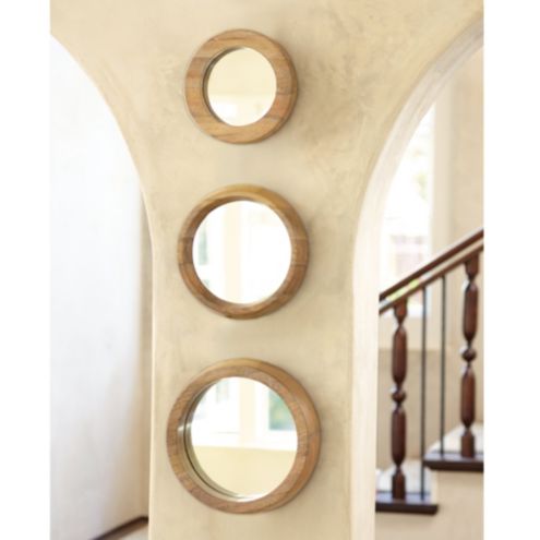 Set of 3 Round Wood Mirrors | Ballard Designs