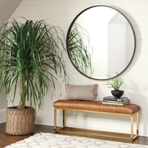 Thomas Flat Metal Decorative Round Mirror