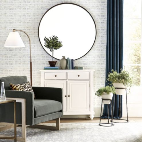 Thomas Round Mirror with Flat Metal Frame