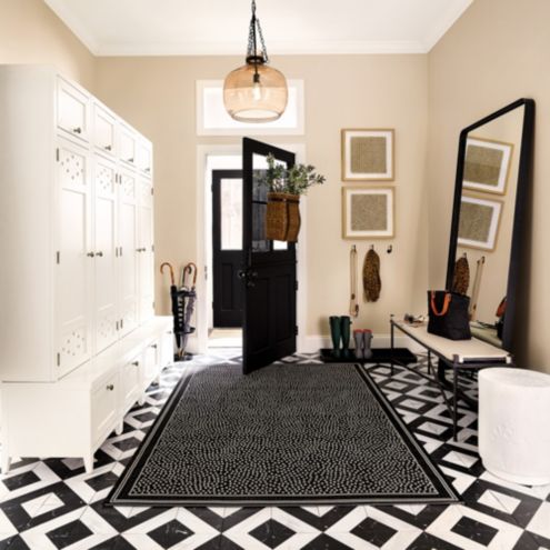 Wilcox Tall Iron Metal Leaner Mirror Rectangular with Rounded Corners